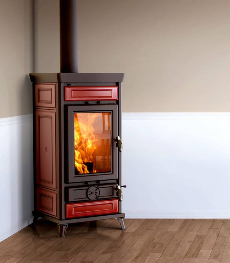 Vittoria Evo Maiolica stufa a legna Thermorossi | Fuoco & Design